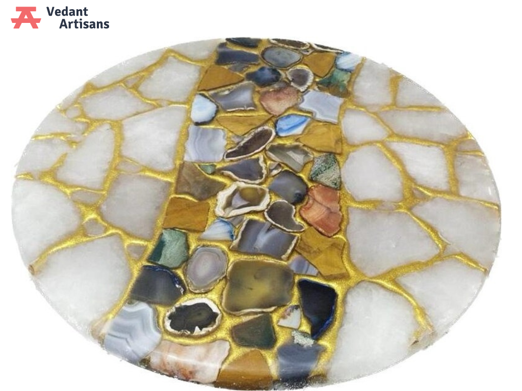 Buy Mix Agate Coffee Tables Online in USA | Vedant Artisans