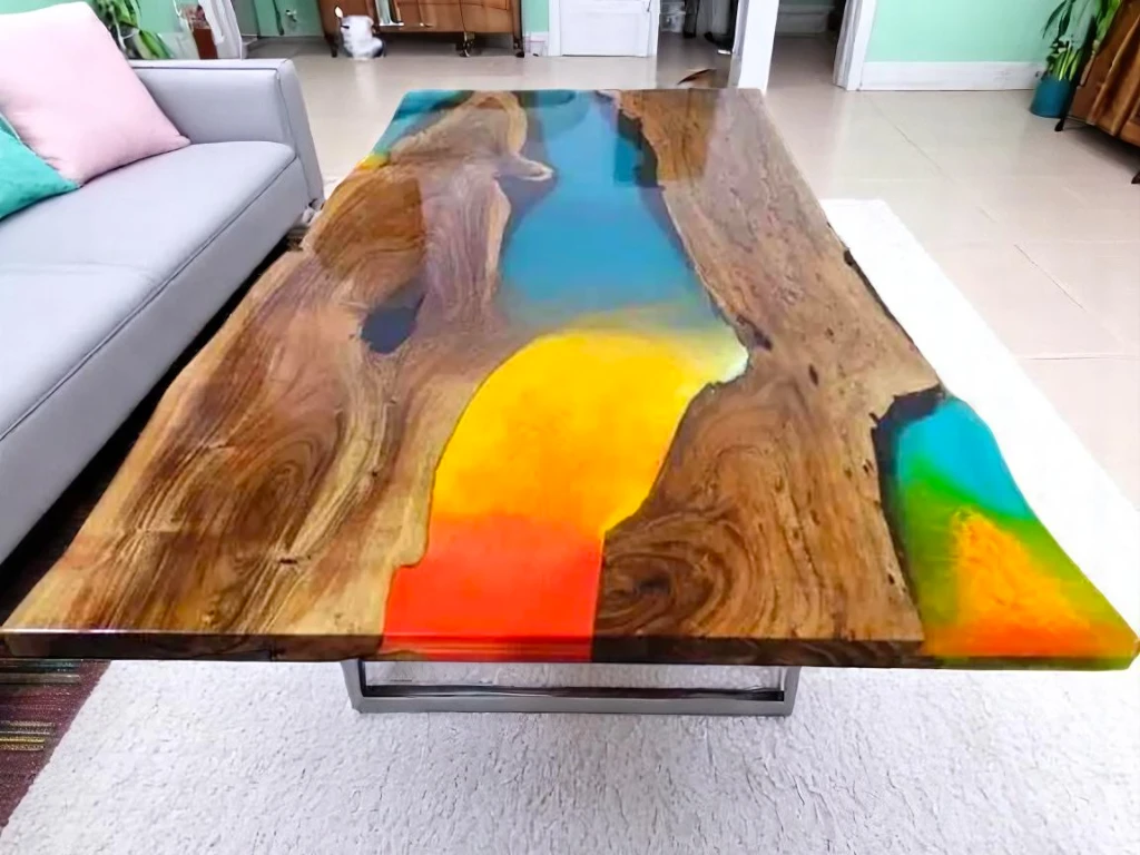 Buy Stunning Epoxy Resin Live Edge Table in USA | Vedant Artisans